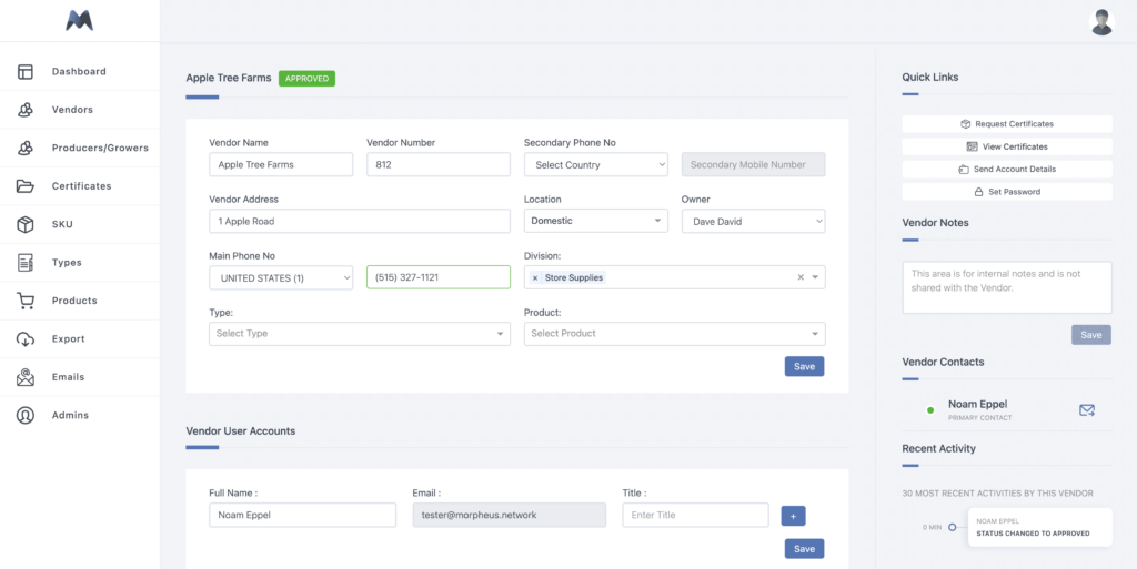 Vendor Management - Morpheus.Network
